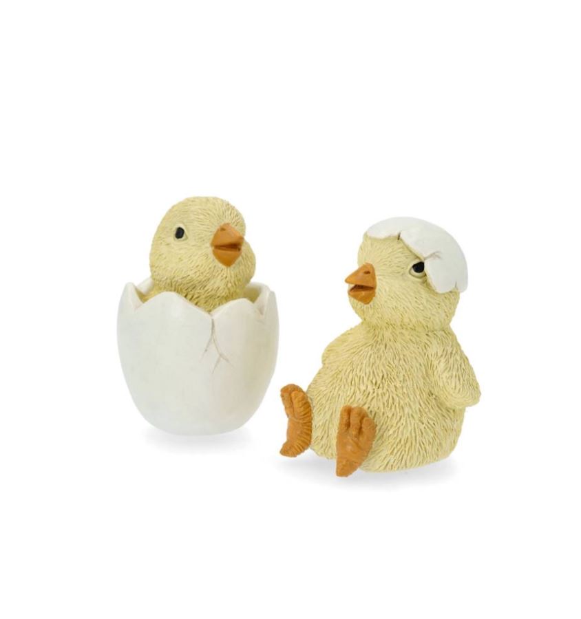 Påskdekoration Kyckling i Ägg 2-pack Mix 8 cm – Hemmetshjarta.se